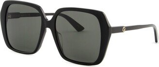Gucci Zebra-print cat-eye sunglasses - ShopStyle