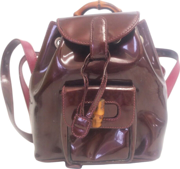 Gucci Bamboo patent leather backpack - ShopStyle