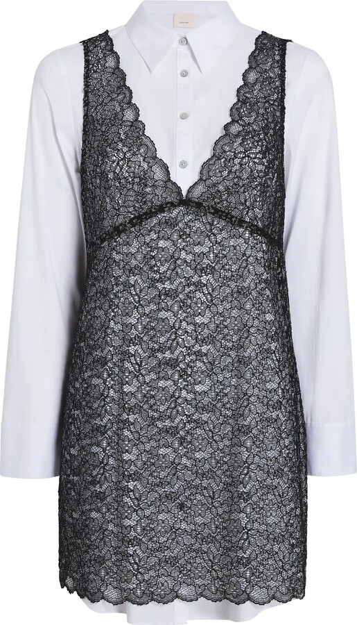 Cinq à Sept Catilina lace-overlay dress - ShopStyle