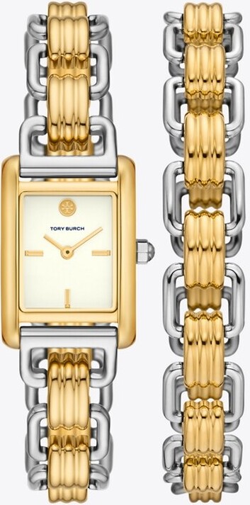 Tory Burch Mini Eleanor Double Wrap Watch, Two-Tone Stainless Steel ...