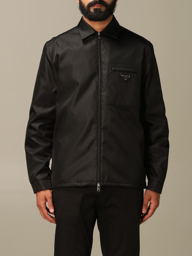 Prada Zip-up Jacket In Recycled Nylon With Triangular Logo - ShopStyle ...
