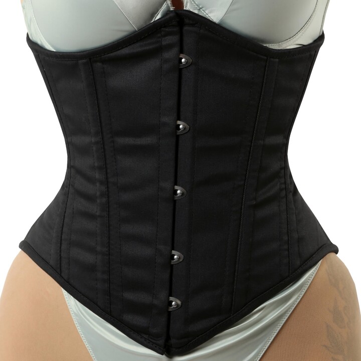 Corsets Island Black Cotton Corset Womens Underbust Waist Training ...