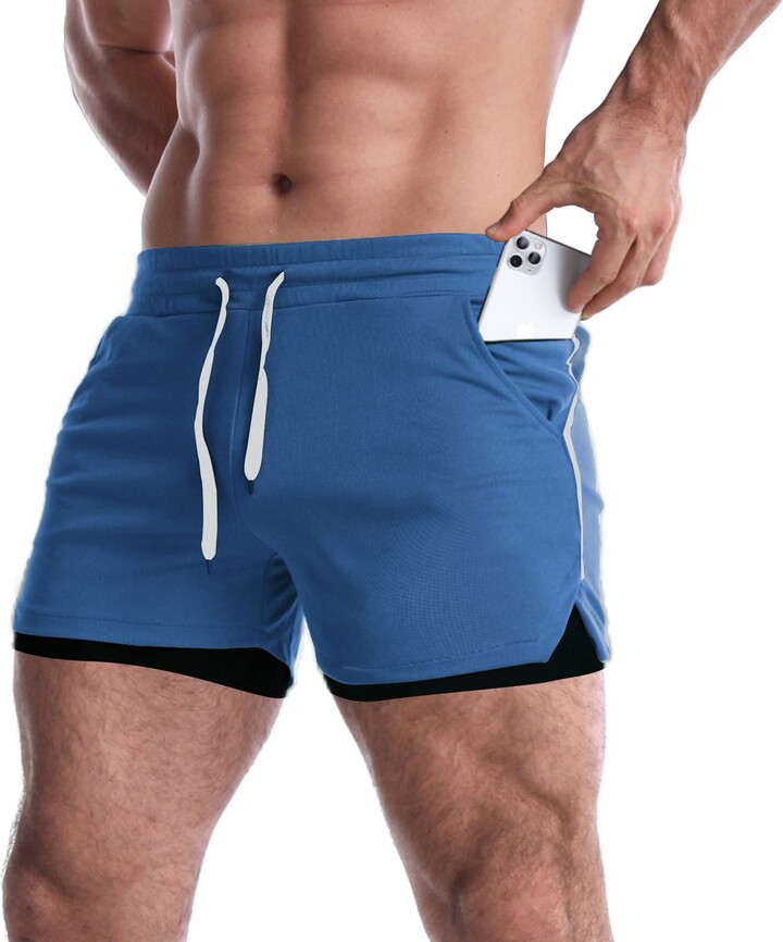 EVERWORTH Men's 2 in 1 Workout Shorts 5" Quick Dry Gym Shorts ...