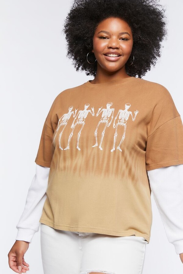 Forever 21 Plus Size Skeleton Graphic Combo Tee - ShopStyle