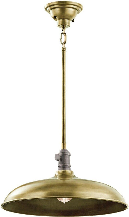 Loops 1 Bulb Ceiling Pendant Light Fitting Natural Brass LED E27 60W ...