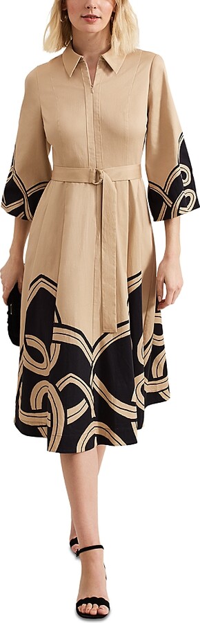 Phase Eight Breena Border Print Midi Dress - ShopStyle