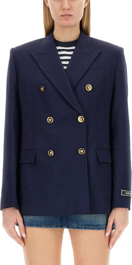 Versace Double-Breasted Blazer - ShopStyle
