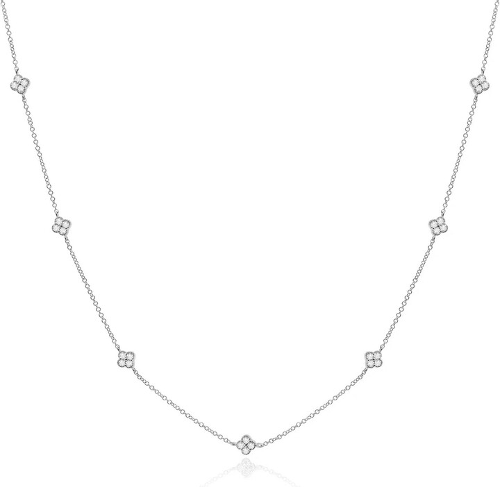 The Lovery Diamond Clover Station Necklace - ShopStyle