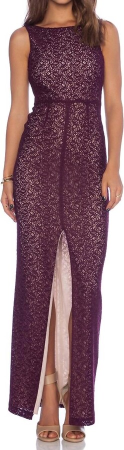 Alice + Olivia Gemma Lace Long Mermaid Dress In Kir Royale - ShopStyle