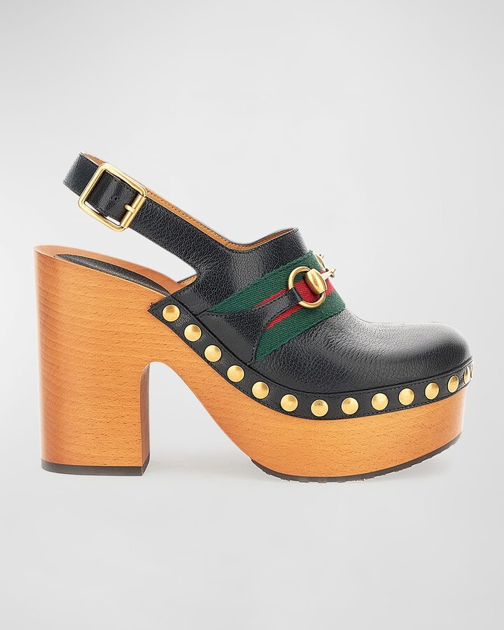 Gucci Stann Bit Slingback Platform Clogs - ShopStyle