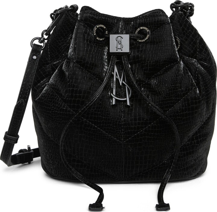 Steve Madden Snake Embossed Faux Leather Bucket Bag - ShopStyle