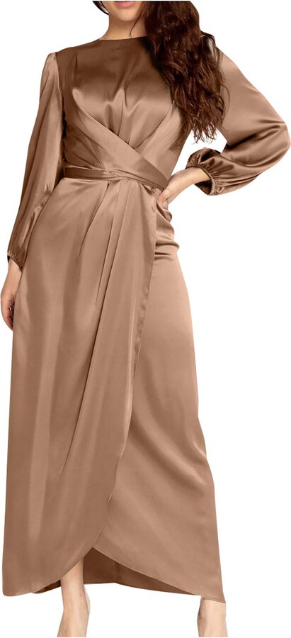 UYVBIAA Summer Silk Texture Evening Dresses for Women UK Elegant Slim ...