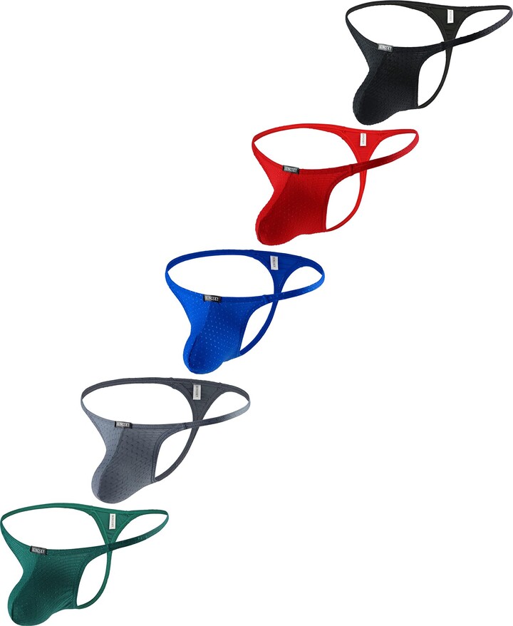 IKINGSKY Men's Stretch Pouch G-string Sexy Low Rise Bulge Thong Soft Y ...