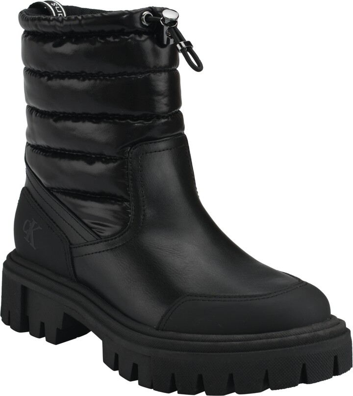 Calvin Klein Women's Relika Lug Sole Nylon Puffy Cold Weather Winter ...