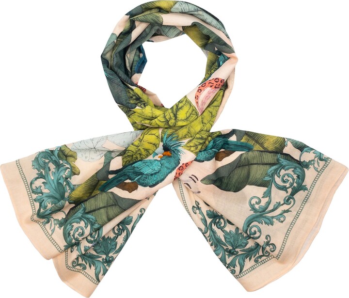 Ilona Tambor Cotton Silk Scarf The Tropical Paradise Powder Pink ...