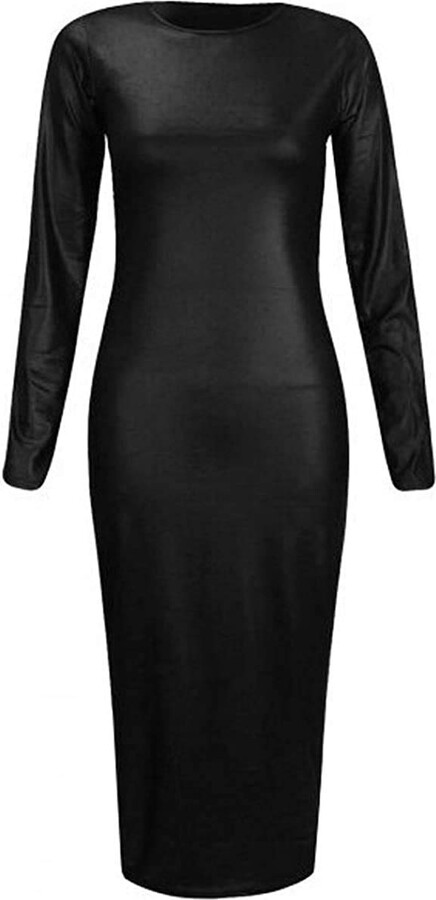 Candid Styles Womens Ladies Wet Look PVC Faux Leather Mini Midi Maxi ...