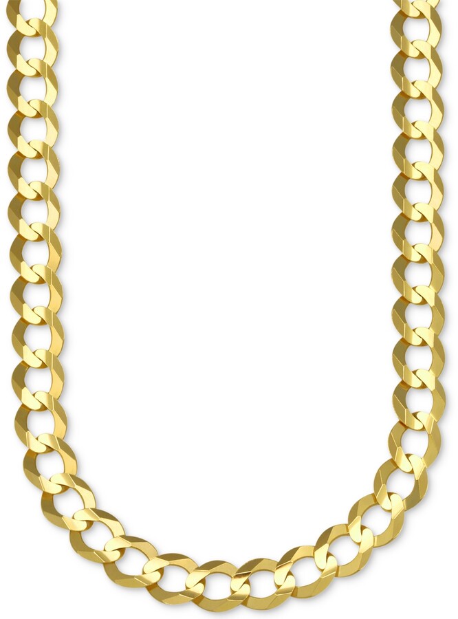Italian Gold 26" Open Curb Link Chain Necklace in Solid 10k Gold ...