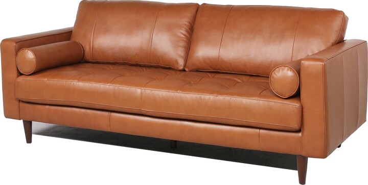 Carson Carrington Dacke Tufted Leather Sofa - 88.5"W x 36"D x 36"H ...