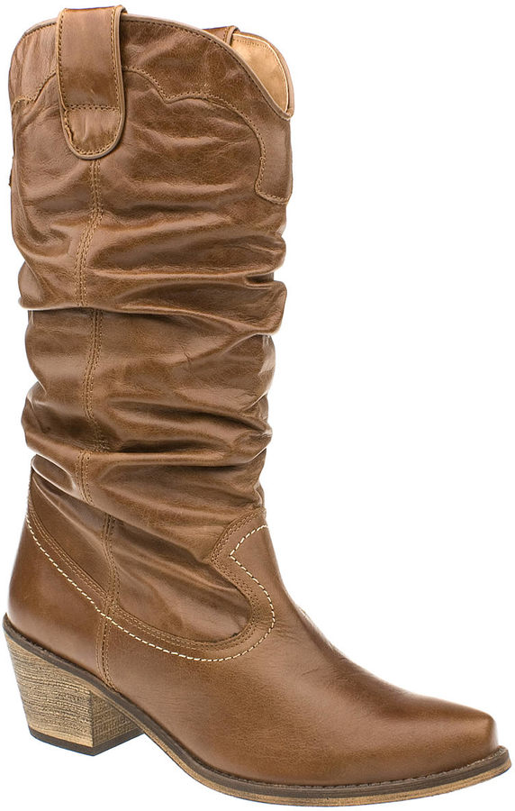 Schuh Womens Tan Gily Slouch Cowboy Boots - ShopStyle