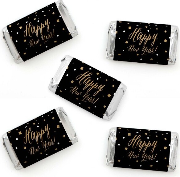 Big Dot of Happiness New Year's Eve - Gold - Mini Candy Bar Wrapper ...