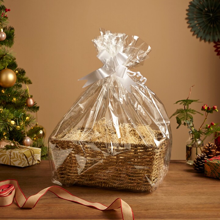 Dunelm Make Your Own Small Seagrass Hamper With Cellophane Natural ...