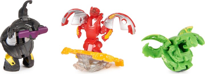 Bakugan Starter 3-Pack, Special Attack Dragonoid, Nillious, Hammerhead Customizable Spinning ...