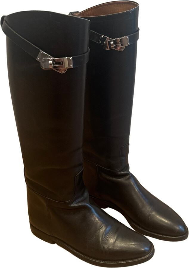 Hermes Jumping leather riding boots - ShopStyle