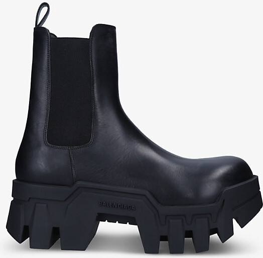 Balenciaga Mens Black Bulldozer Leather Chelsea Boots - ShopStyle