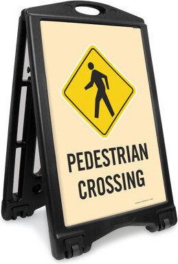 SmartSign Pedestrian Crossing (With Symbol) Portable Sidewalk Sign ...