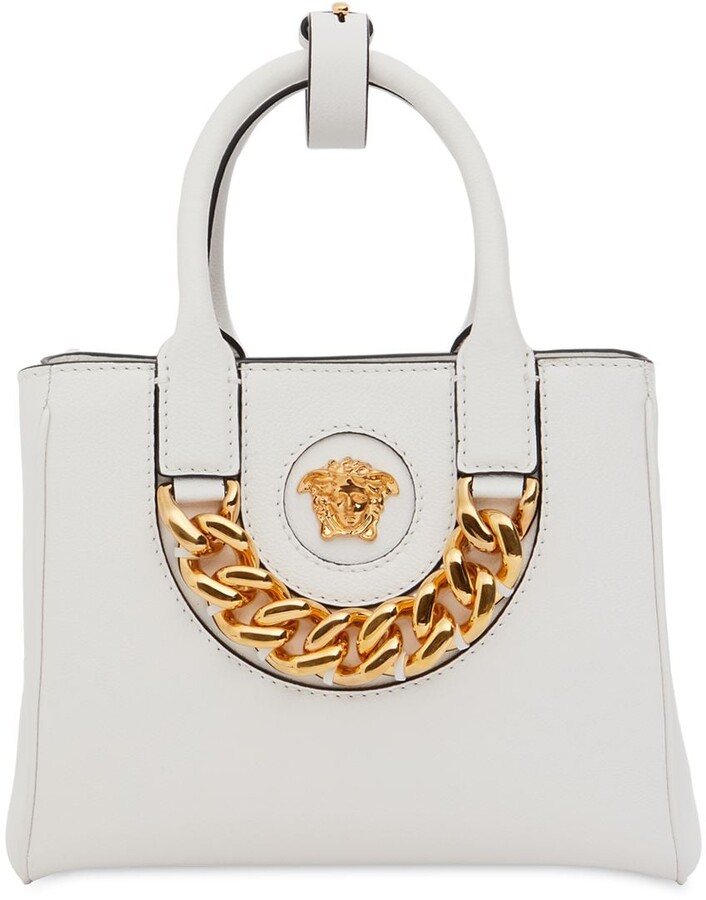 Versace Mini Medusa leather tote bag w/ chain - ShopStyle