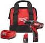 Milwaukee M12 12V Lithium-Ion Cordless 3/8 in. Drill/Driver Kit with ...