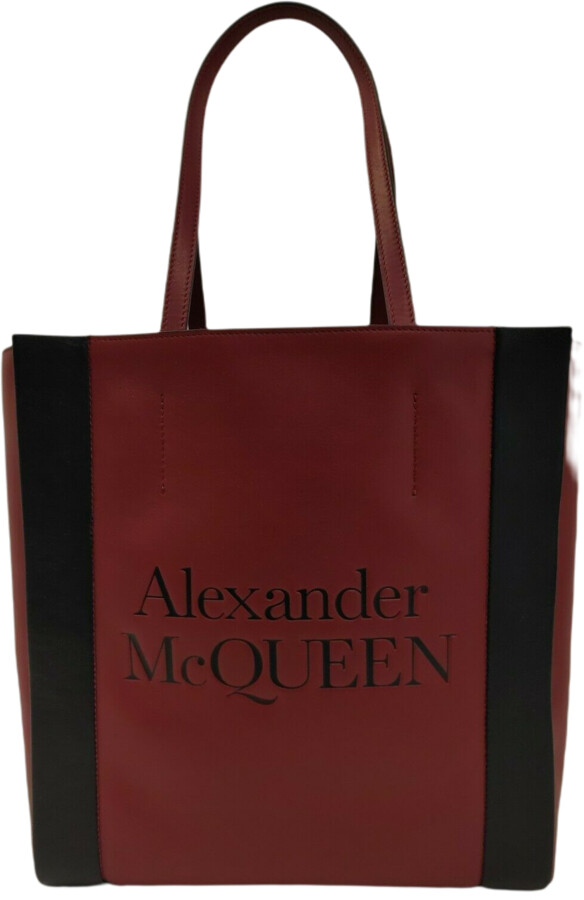 Alexander McQueen Leather Signature Logo Shopper Tote - ShopStyle