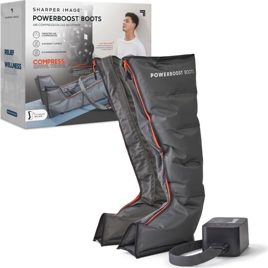 Sharper Image Powerboost Boots Air Compression Electric Leg Massager ...