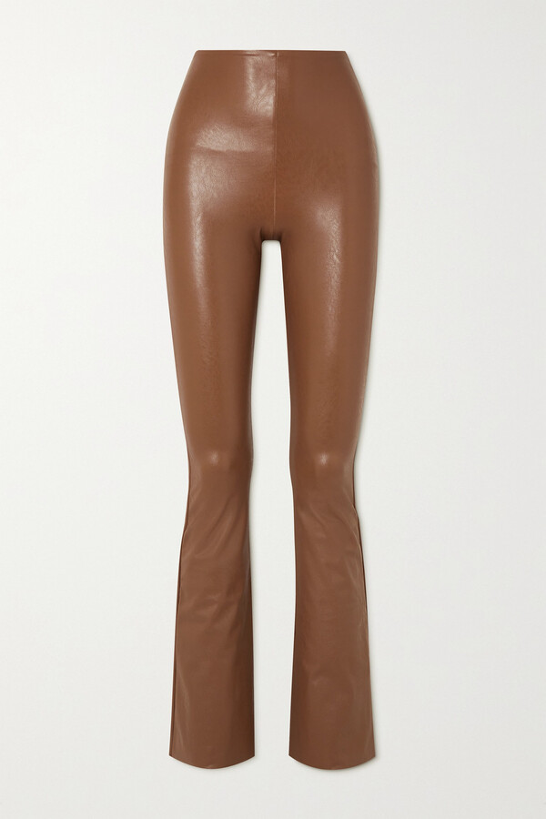 Commando Faux Stretch-leather Flared Pants - Brown - ShopStyle