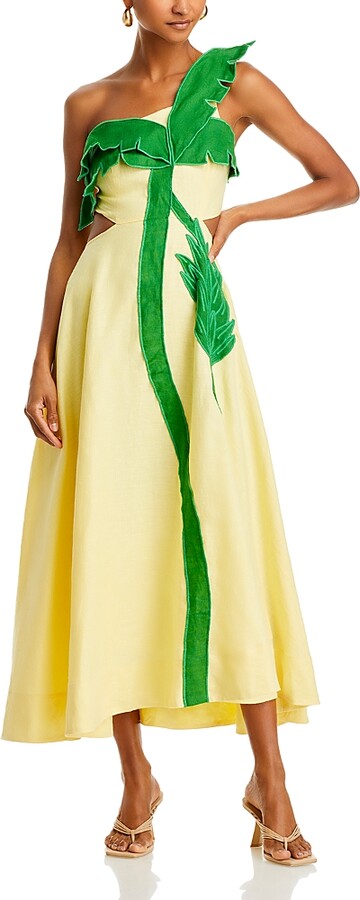 Farm Rio Palm Tree Cutout Midi Dress - ShopStyle