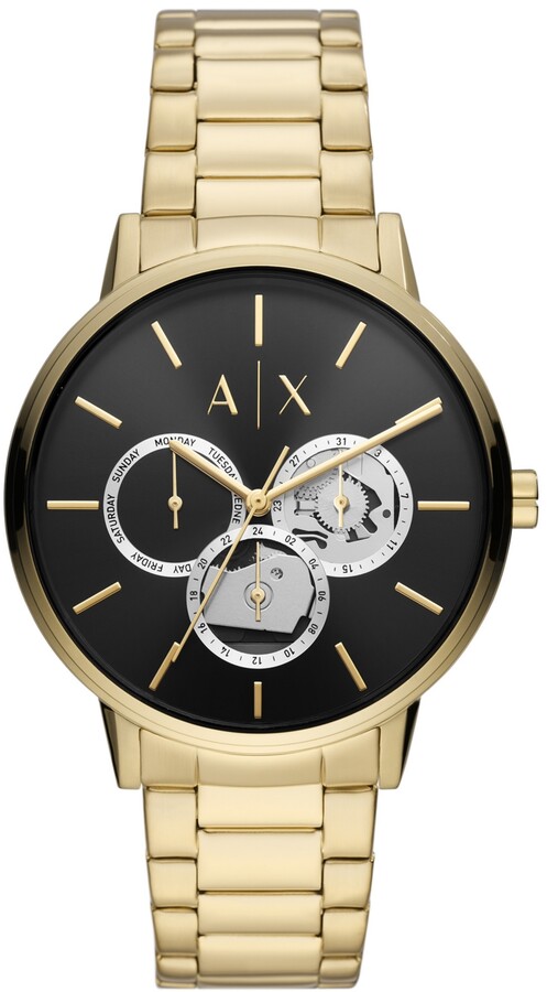 A X Armani Exchange Men's Multifunction Gold-Tone Stainless Steel ...