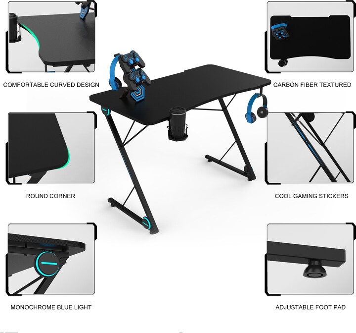 Global Pronex Gaming Desk, Z-Shaped Professional E-Sport Gamer ...
