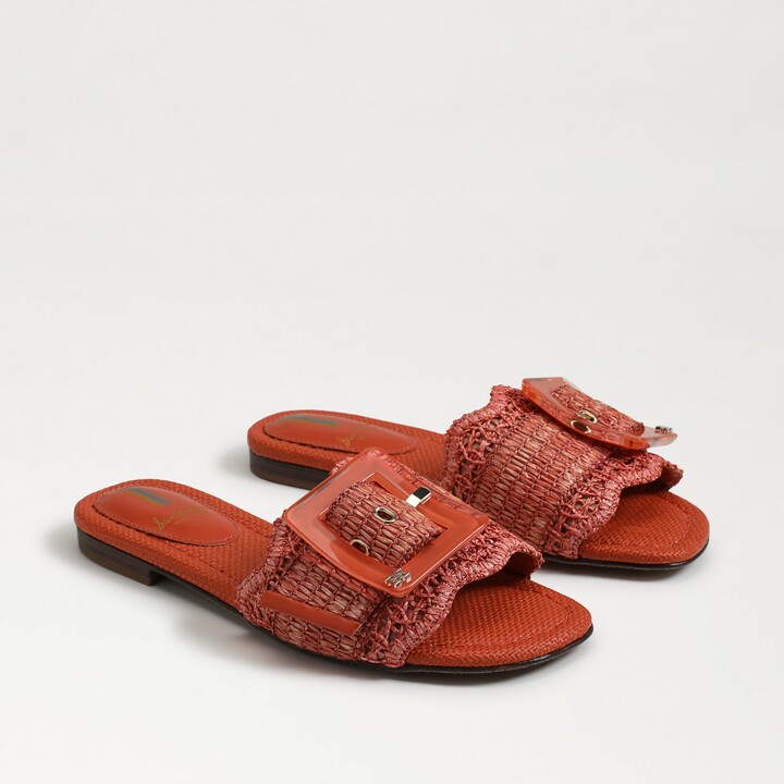 Sam Edelman Bambi Slide Sandal Orange Raffia - ShopStyle