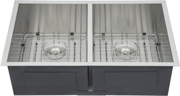 Mocoloo 33'' L x 19"W Undermount Double Bowl Stainless Steel Kitchen ...