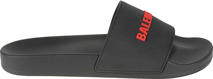 Balenciaga Logo Pool Sliders - ShopStyle Flip Flop Sandals