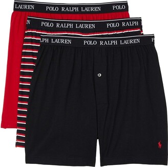 Polo Ralph Lauren Classic Fit w/ Wicking 3-Pack Knit Boxers (Polo Black ...