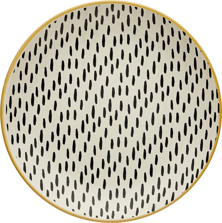 Dunelm Global Ochre Stoneware Side Plate Yellow, White and Black ...