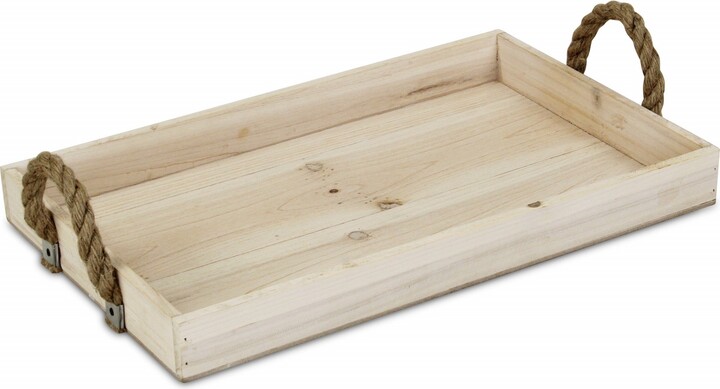 Homezia Natural Wooden Tray with Rope Handles - ShopStyle Lazy Susan