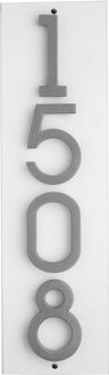 Whitehall Products Floating Stand-Off 4-Number Vertical Sign, White /W ...