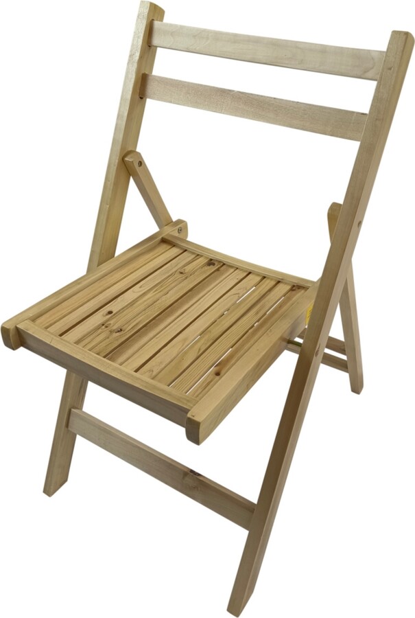 Simplie Fun Furniture Slatted Wood Folding Special Event Chair - Wood ...