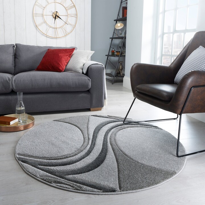 Dunelm Mirage Round Rug Mirage Charcoal (Grey) - ShopStyle