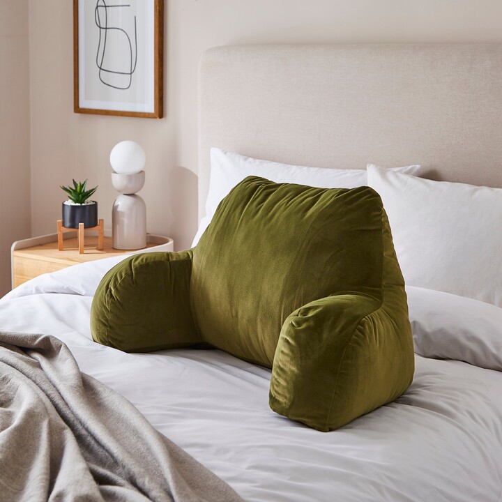 Dunelm Velour Cuddle Cushion Olive (Green) - ShopStyle
