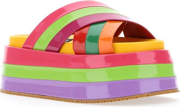 Dolce & Gabbana Polished Flatform Sliders - ShopStyle