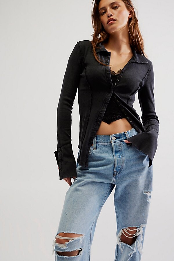 We The Free Dropping Tears Shirting by at Free People - ShopStyle Tops