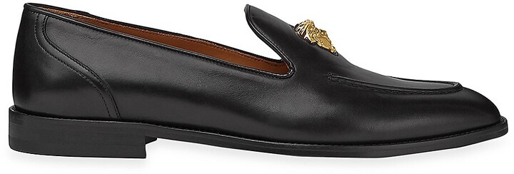 Versace Leather Medusa Slippers - ShopStyle